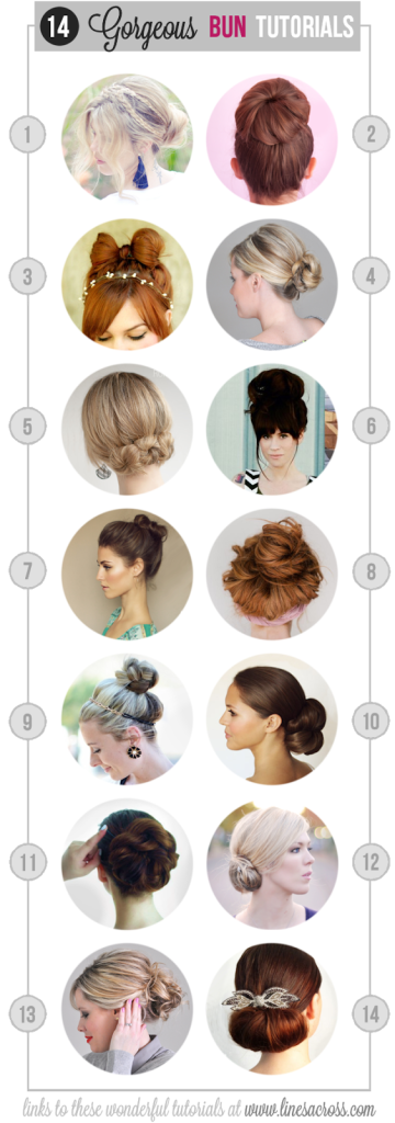 14 Gorgeous Bun Tutorials Lines Across