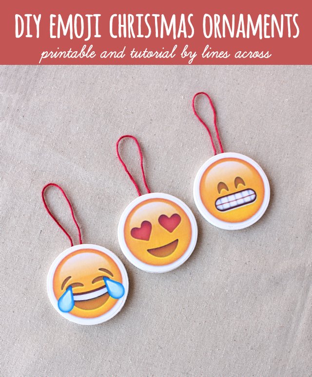 DIY Emoji Christmas Ornaments - Lines Across