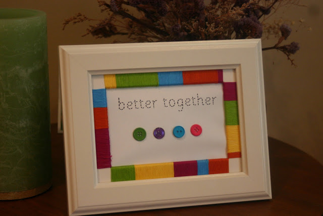 Embroidery Thread Wrapped Picture Frame - Lines Across