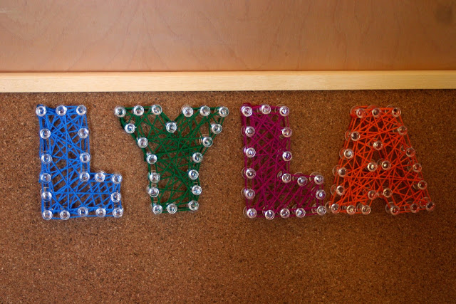 Cork Board String Art - Lines Across