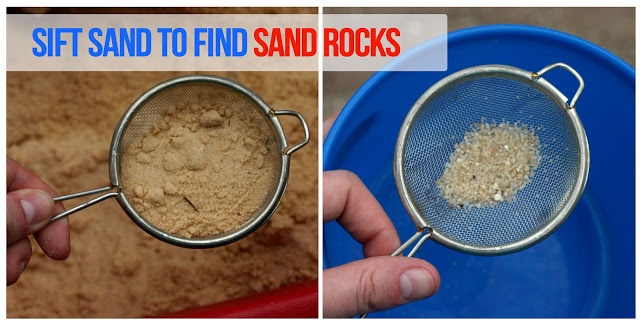 Sift Sand to Find Sand Rocks - Lines Across