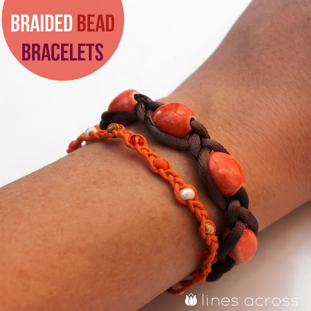 Braided Bead Bracelets - Lines Across