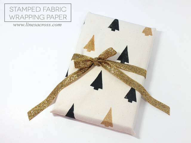 Stamped Fabric Wrapping Paper - Lines Across