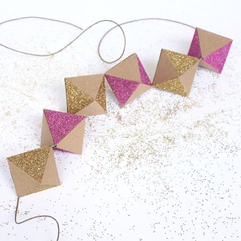 Glittery Geometric Garland - Lines Across