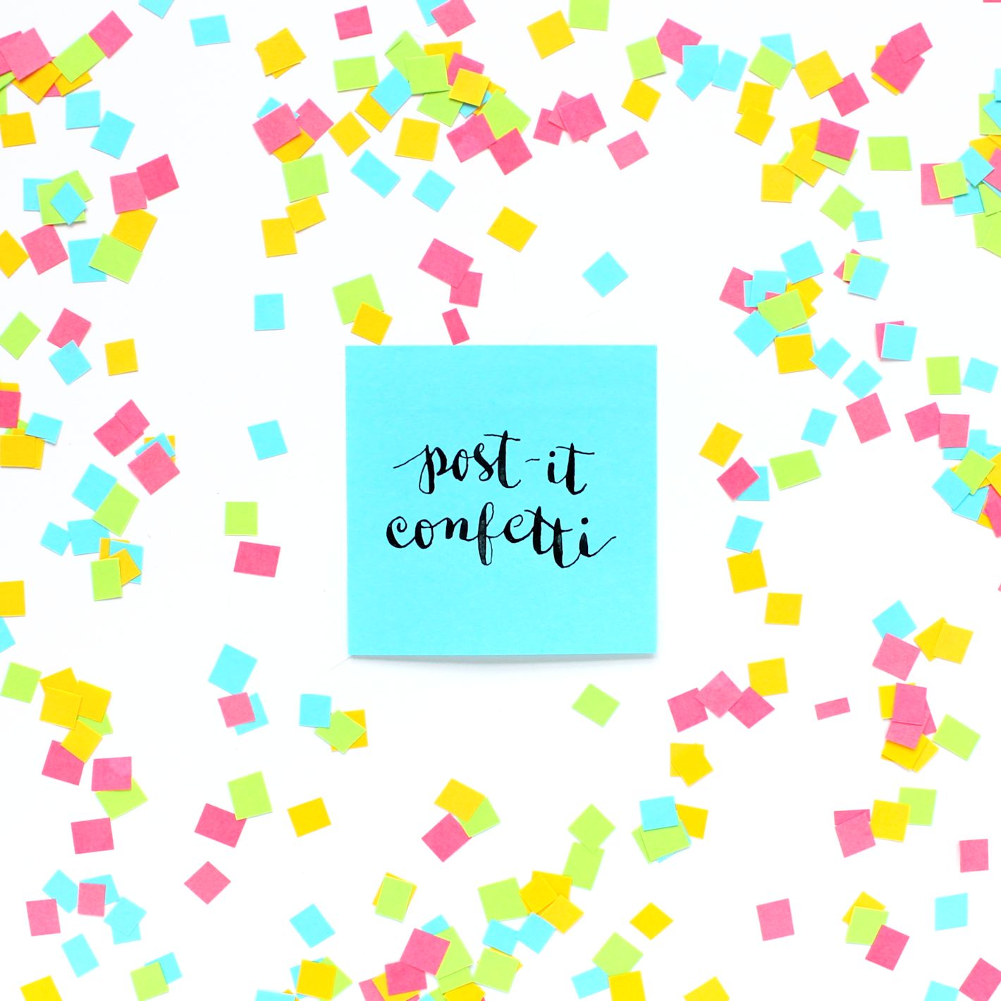 DIY Post-it Note Confetti - Lines Across