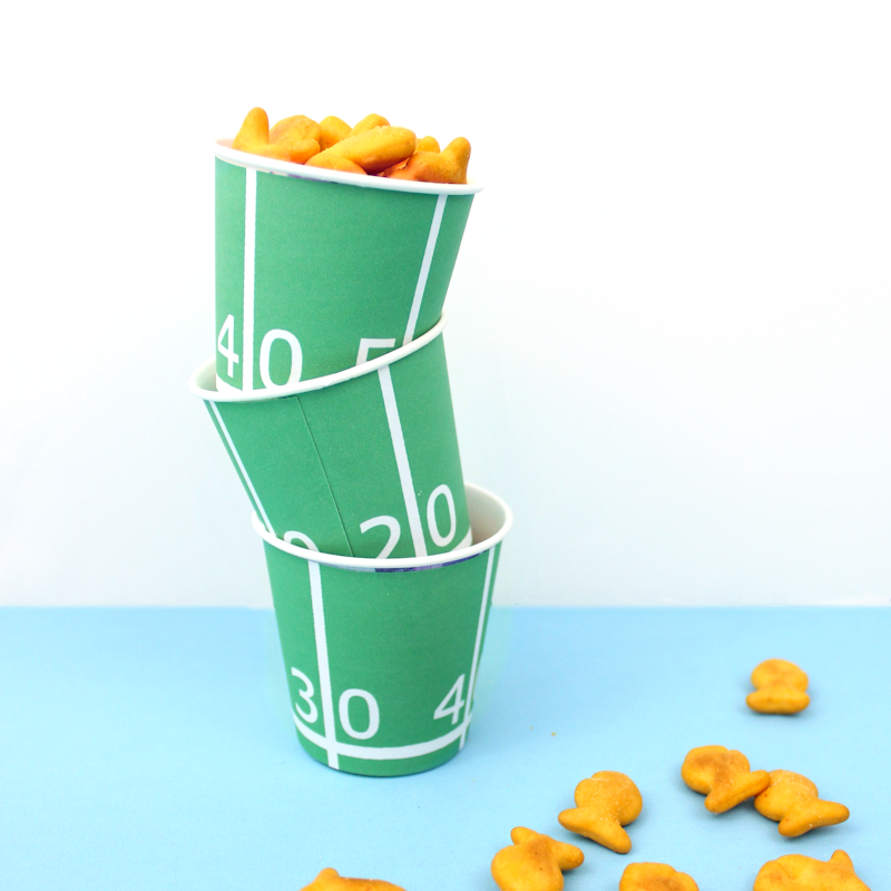 Printable Football Field Snack Cups - Lines Across